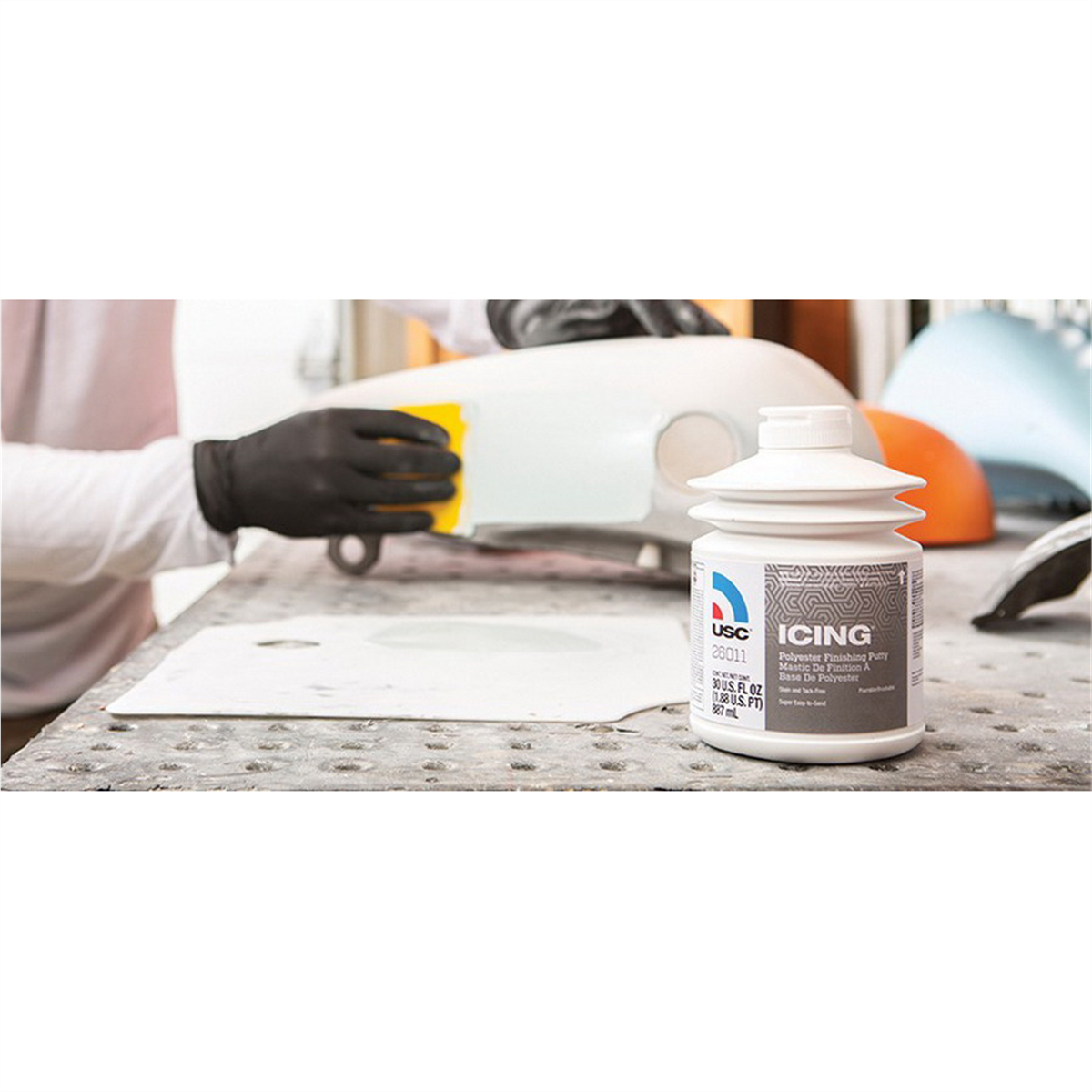US Chemical Icing 26011 Polyester Finishing Putty, 30 oz Pumptainer ...