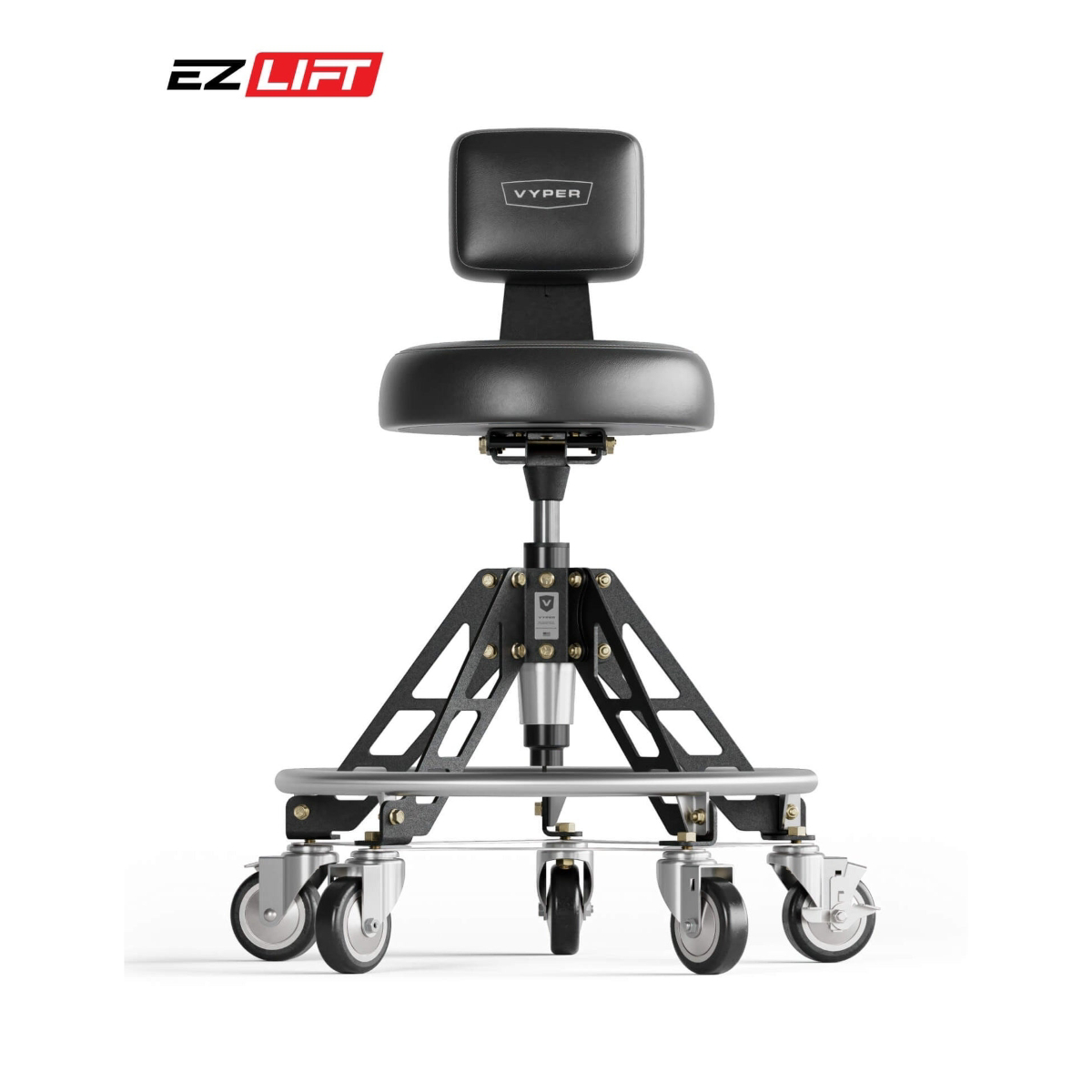 Vyper Industrial 400 lb Capacity Elevated Steel Max Ez-Lift Shop Chair ...